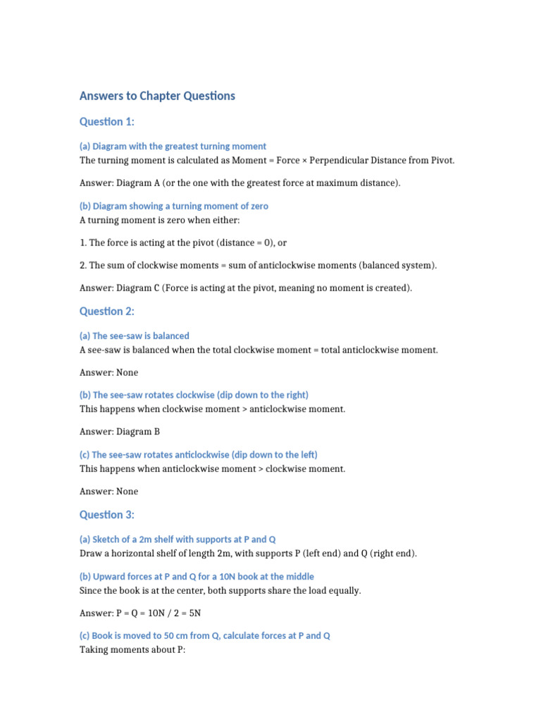 Physics Torque Answers | PDF