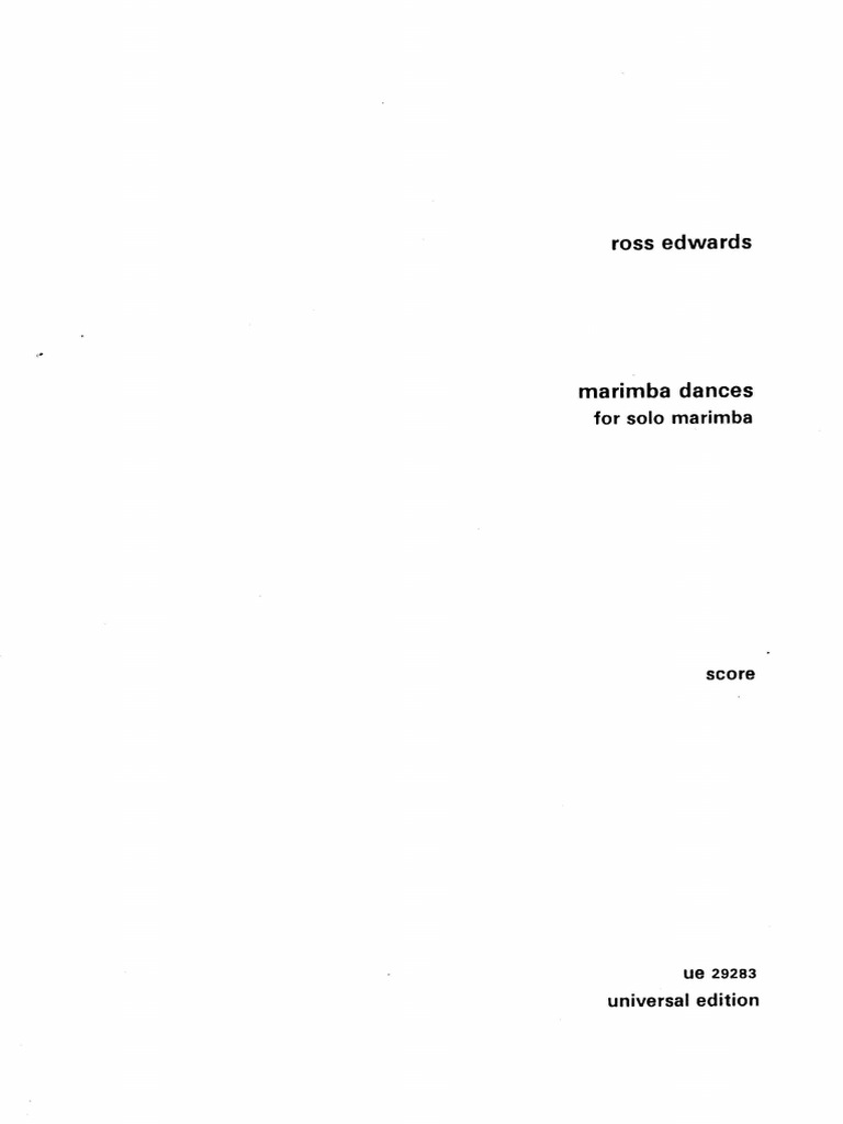 Marimba Dances Ross Edwards | PDF