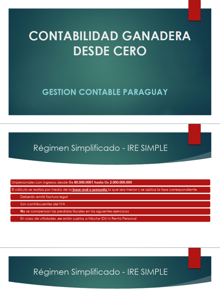 Contabilidad Ganadera en Paraguay: IRE Simple y General | PDF ...