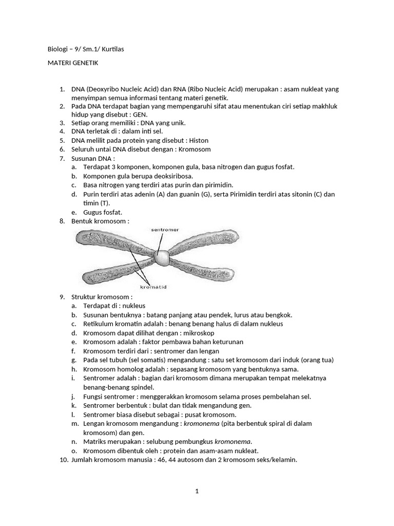 Biologi - Materi Genetik Dan Hereditas Mendel | PDF