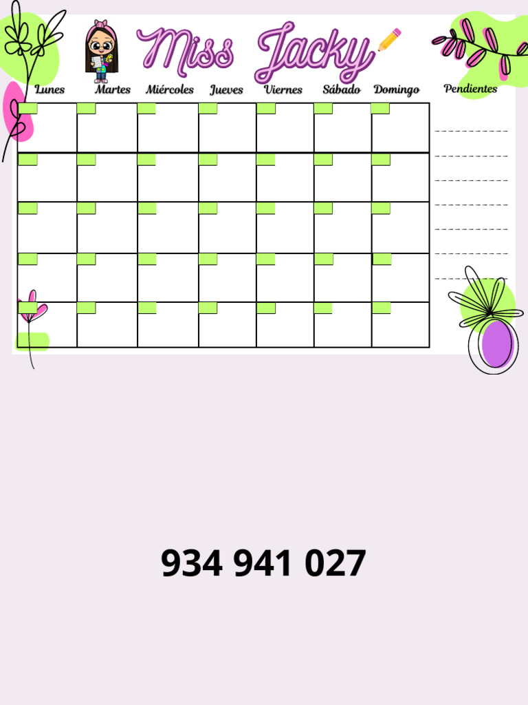 Planificador Miss Jacky | PDF