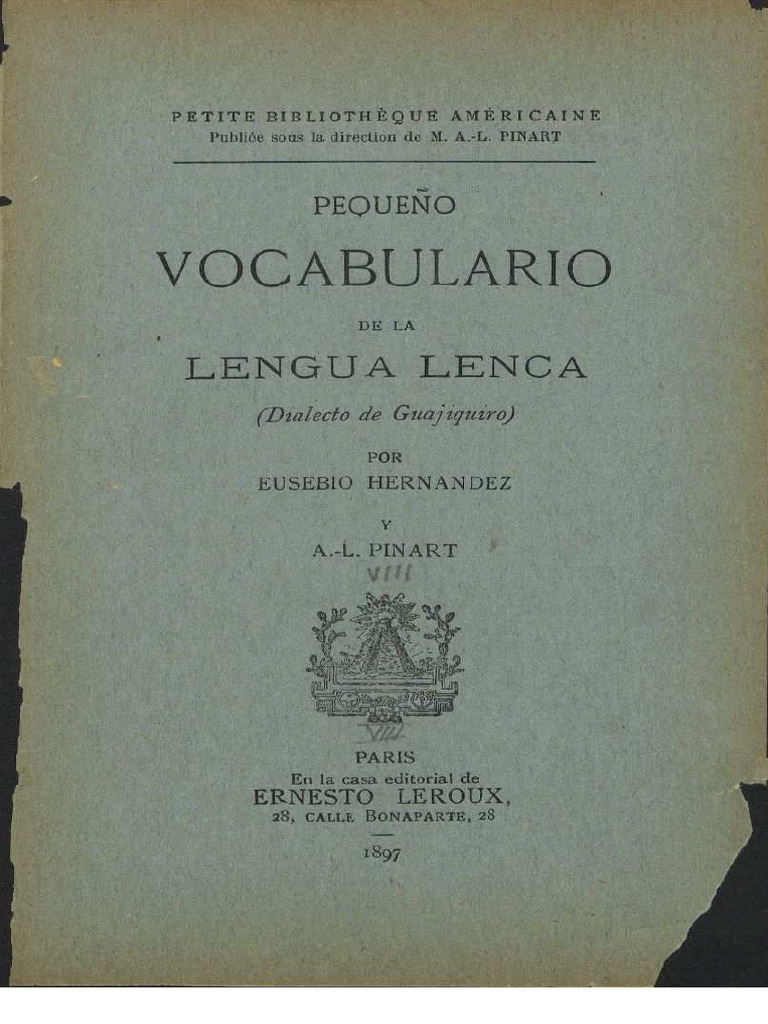 Vocabulario de la lengua lenca | PDF