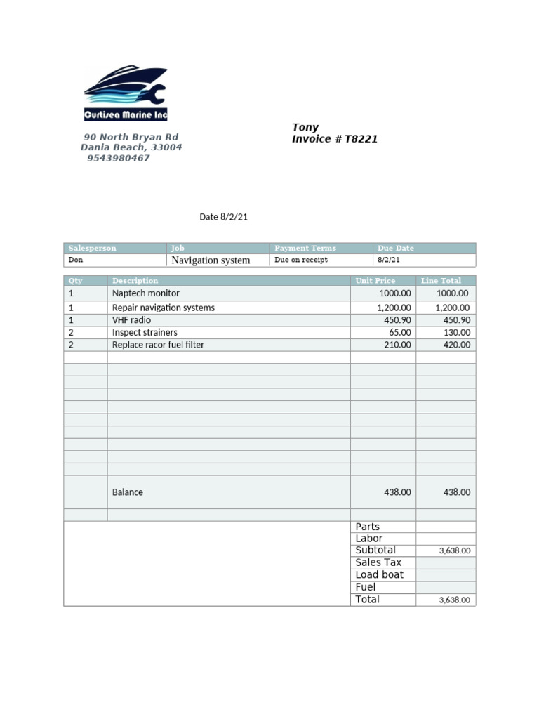 Nigerian Tony Invoice | PDF