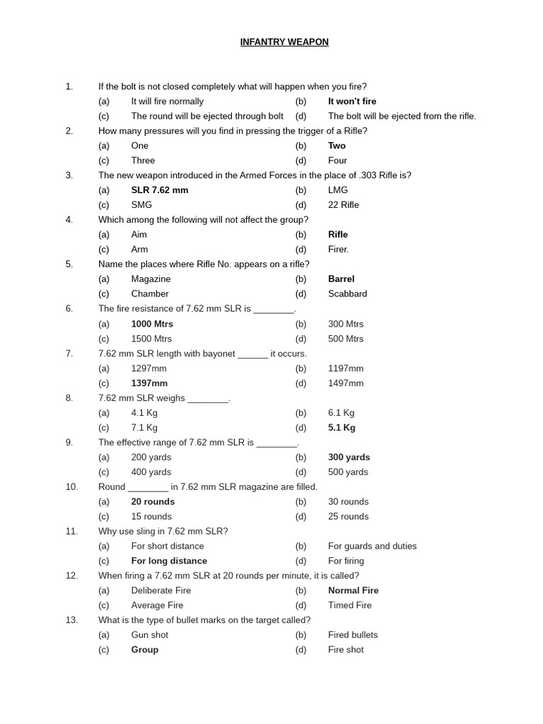 Inf Weapon | PDF | Rifle | Projectiles