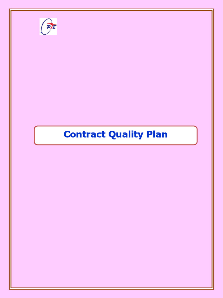 1.7.1 Contract Quality Plan | PDF | Specification (Technical Standard ...