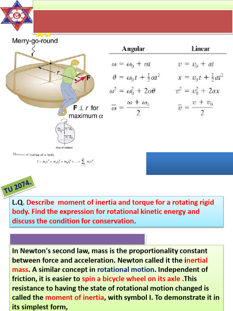 Csit PDF 01 Physics Rot D | PDF | Torque | Angular Momentum