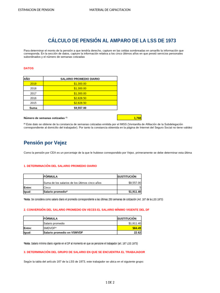 Calcula Pension 73 | PDF | Pensión