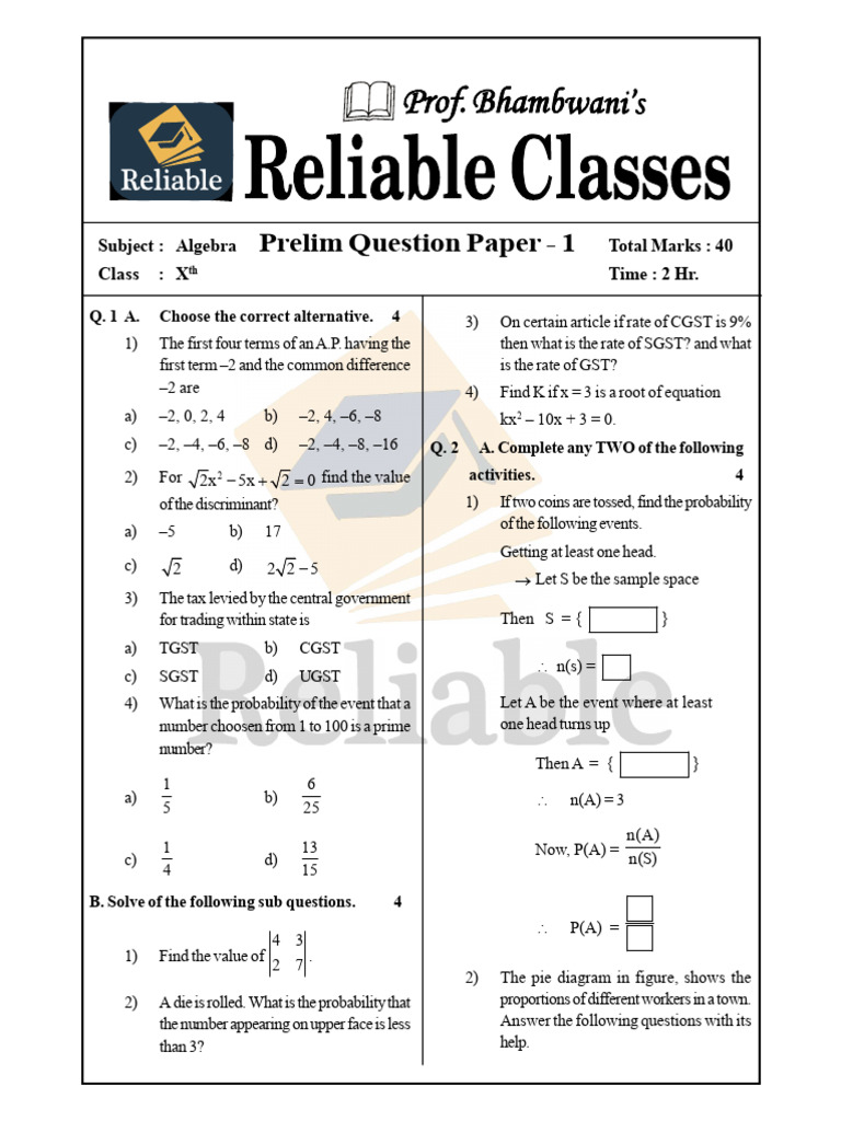 10th Prelim QN Paper Algebra | PDF | Value Added Tax | Interest