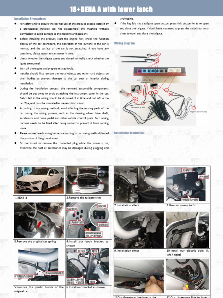 Electric Tailgate Installation Guide | PDF | Trunk (Car) | Car