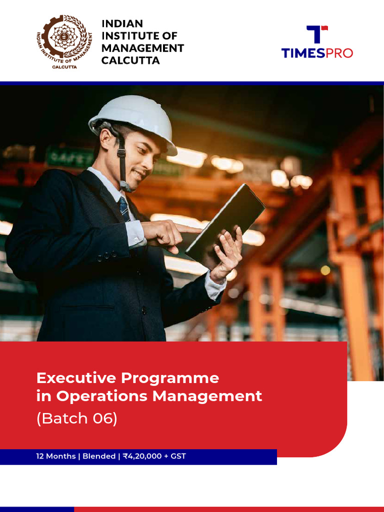 IIMC EPOM06 Brochure | PDF | Operations Management | Master Of Business ...