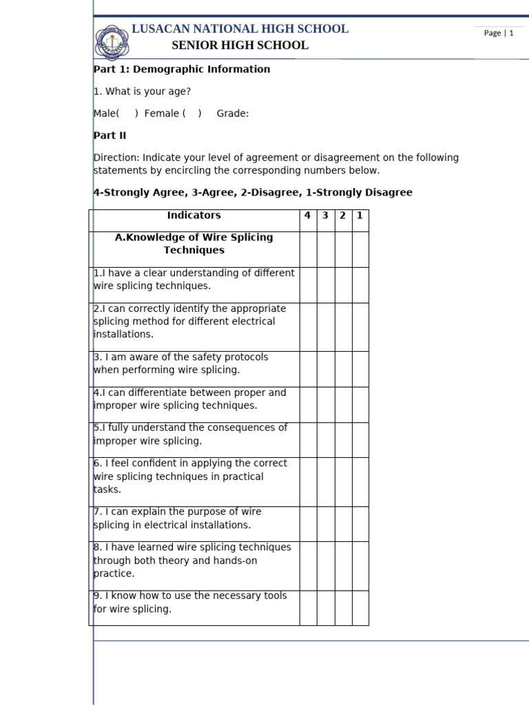Questionnaires Sample Eim 3 | PDF | Procedural Knowledge | Cognitive Science