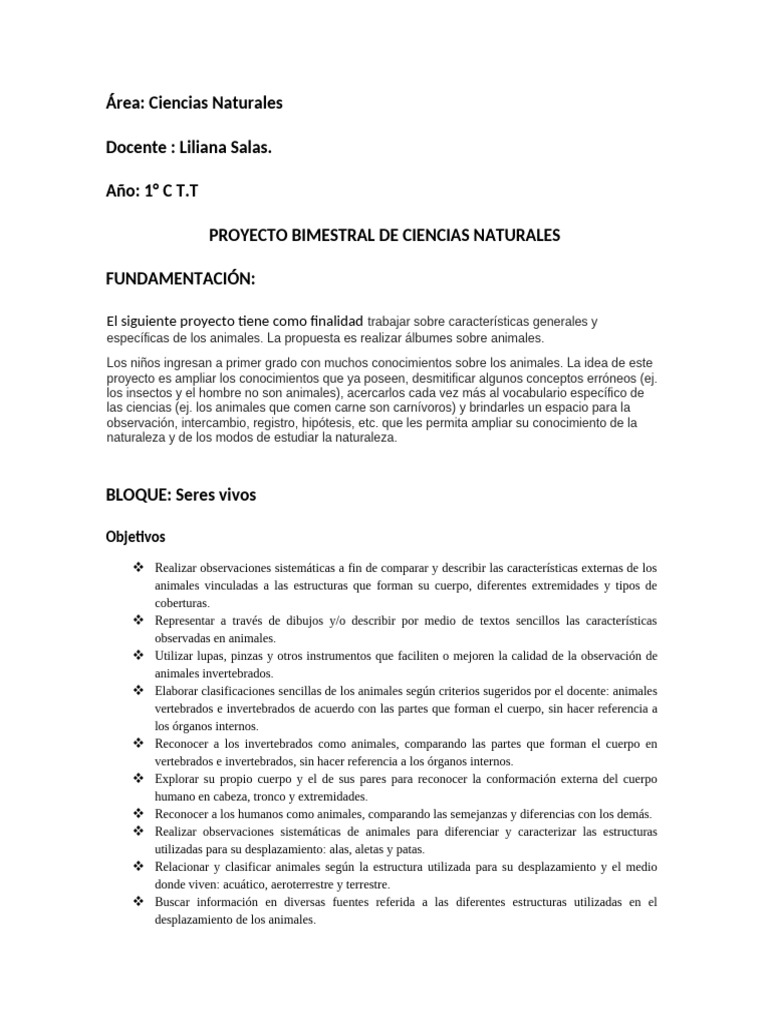 Proyecto Bimestral de Ciencias Naturales | PDF | Piel | Aves