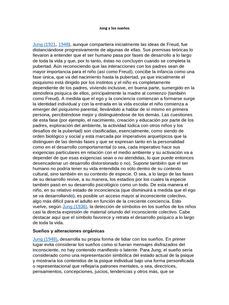 Los sueños en la teoría de Jung | PDF | Sueño | Carl Jung