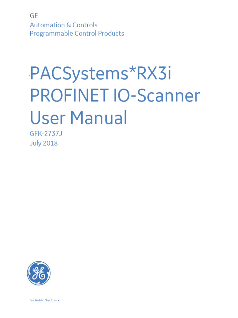 GFK-2737J_RX3i_PROFINET_Scanner_Mnl | PDF
