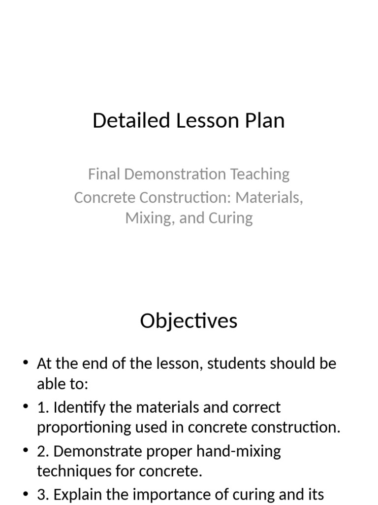 Detailed Lesson Plan Presentation | PDF