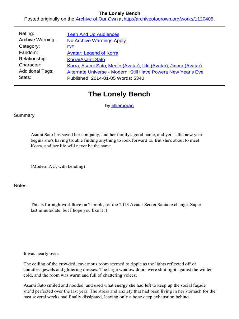 The Lonely Bench | PDF