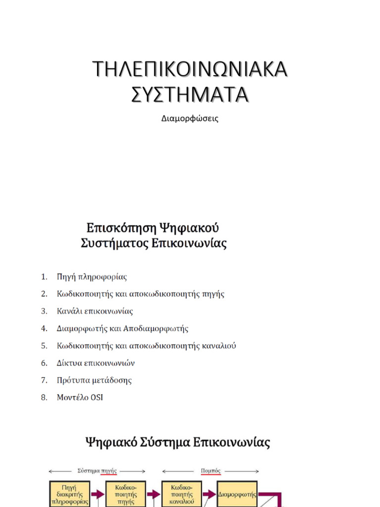 08-Ψηφιακά συστήματα επικοινωνίας | PDF