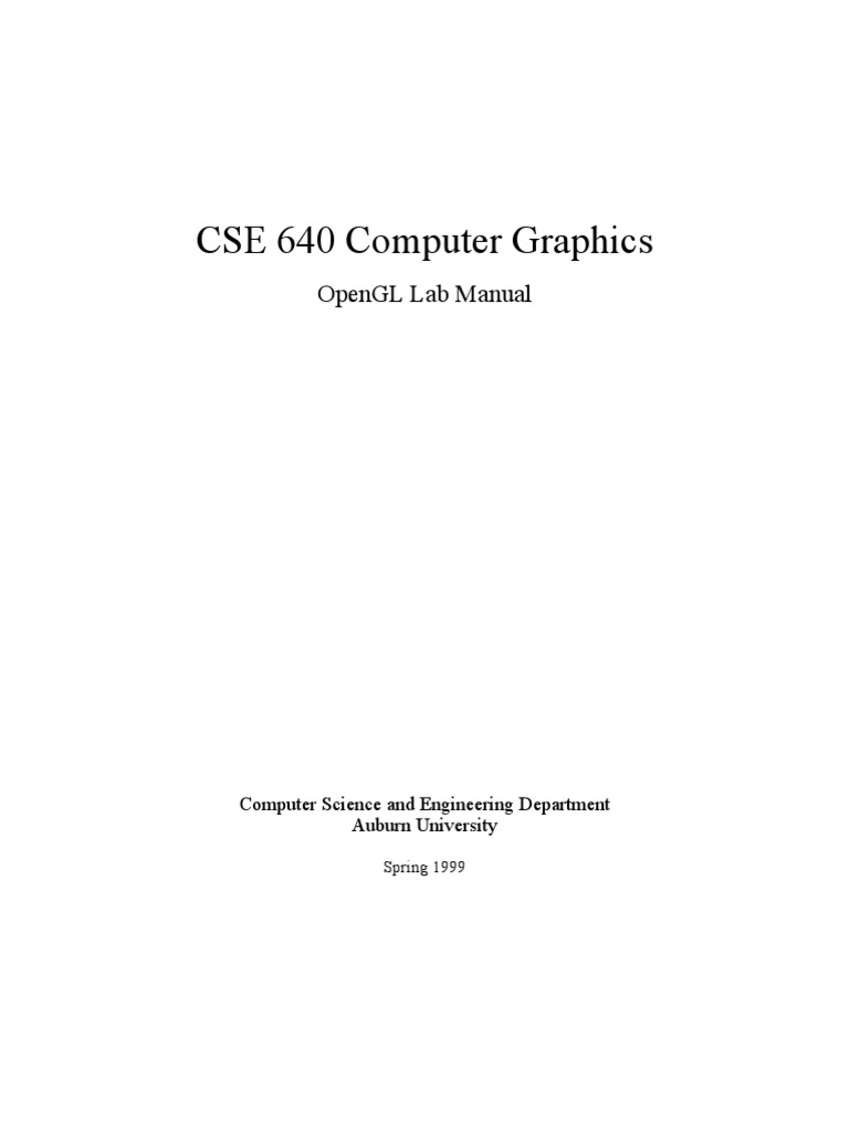 Cse 640 Computer Graphics: Opengl Lab Manual | PDF | Parameter (Computer Programming) | Matrix ...