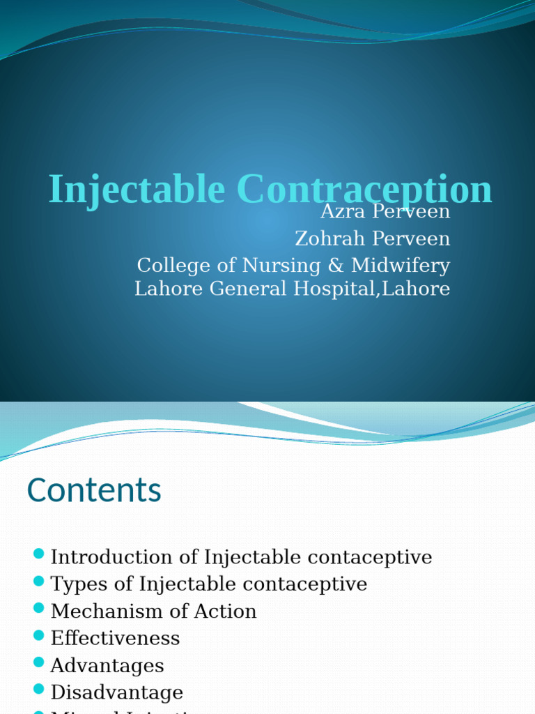 Injectable Contraception | PDF