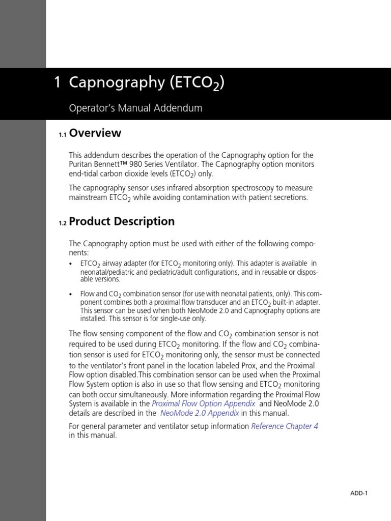 RevB Capnography (ETCO2) Addendum | PDF