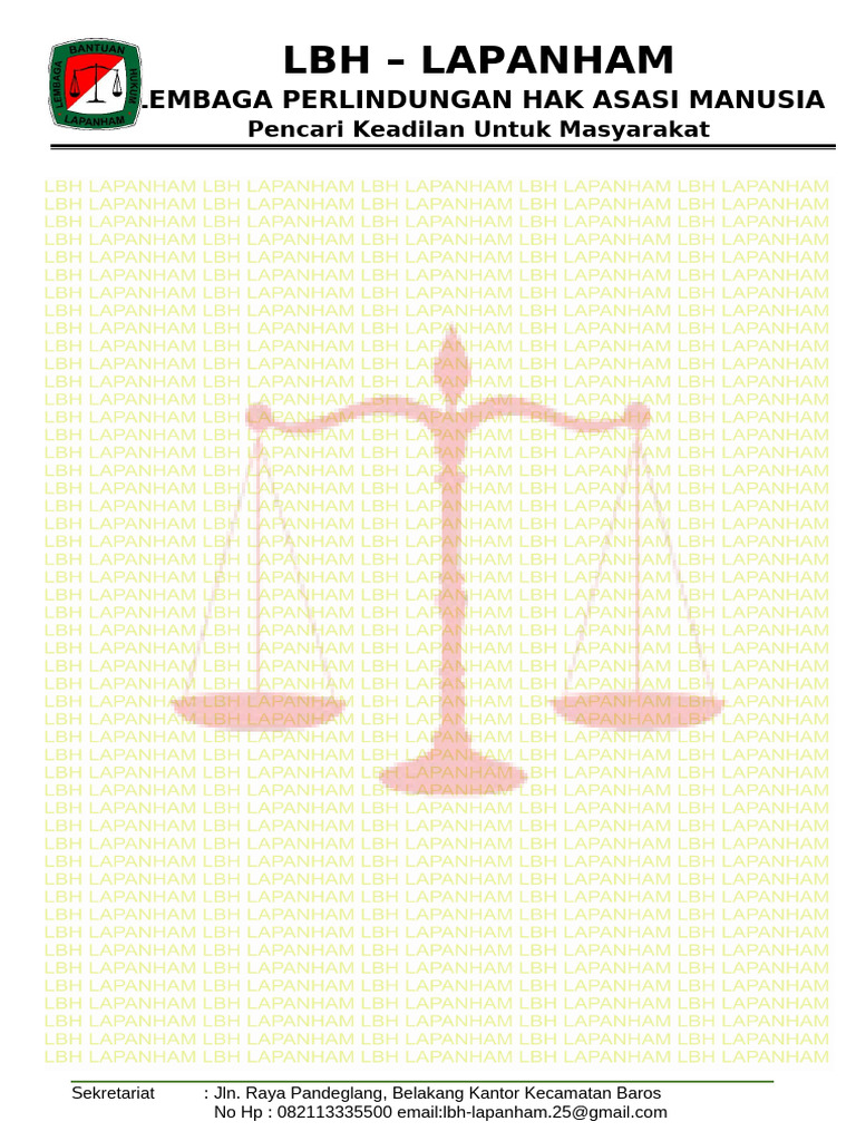 Kop. Surat Lbh-Lapanham | PDF