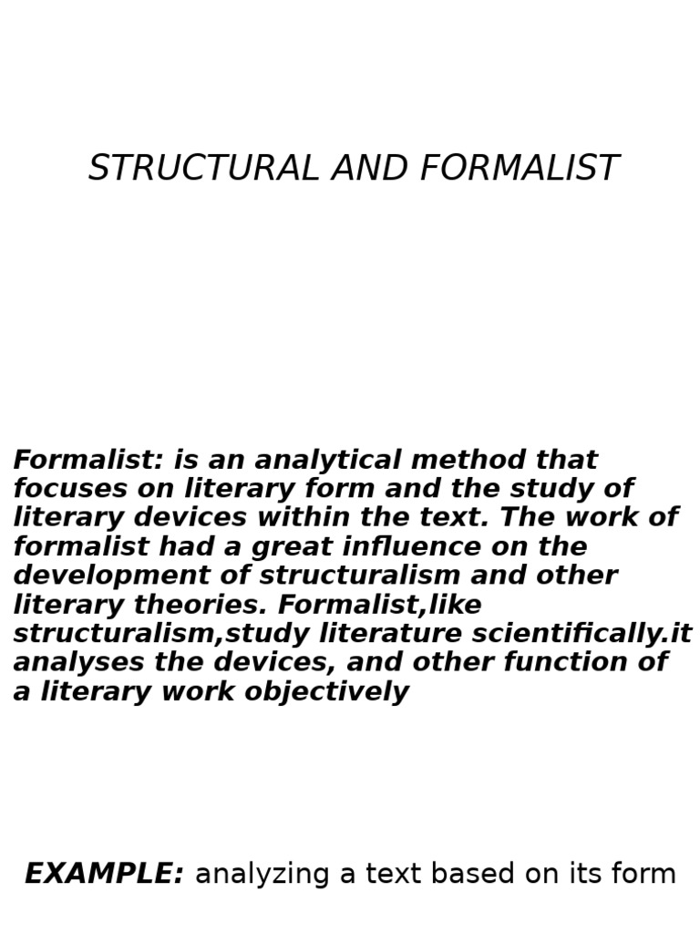 Structural and Formalist | PDF