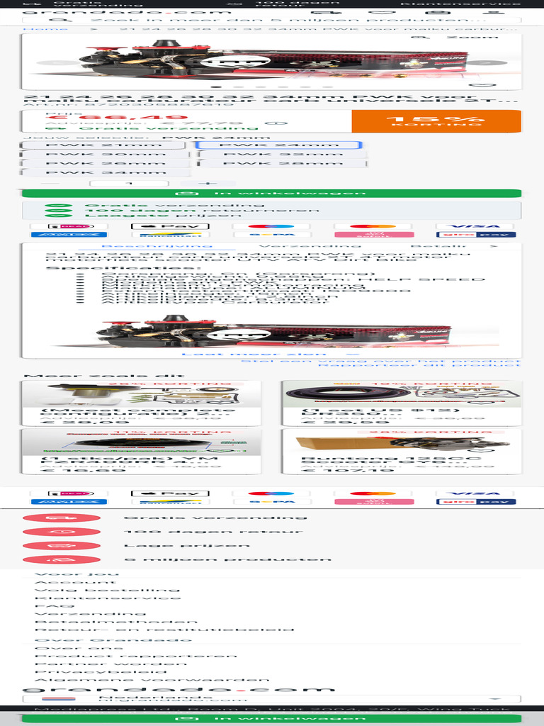 21 24 26 28 30 32 34mm PWK voor maiku carburateur carb universele 2T 4T motor motorfiets scooter ...