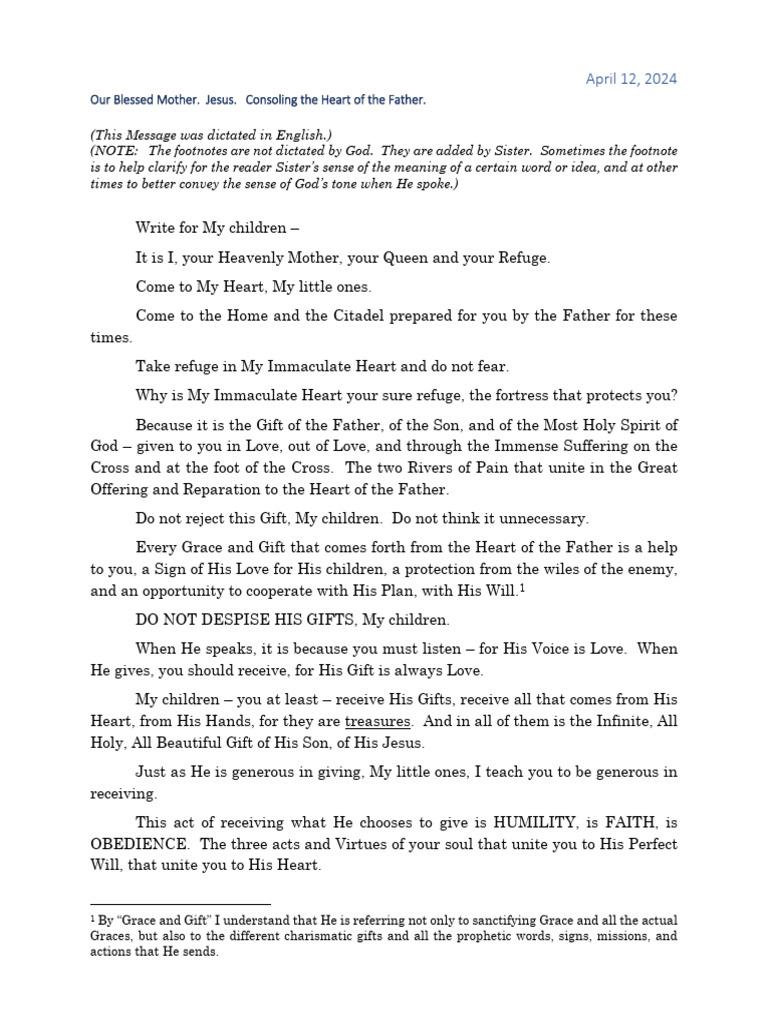 Consoling the Heart of the Father | PDF | Jesus | Darkness