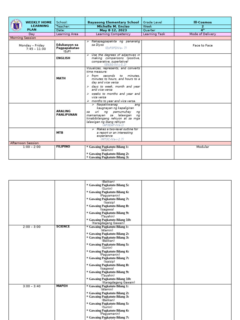 WHLP-Grade-3-Cosmos Q4-Week-2 | PDF
