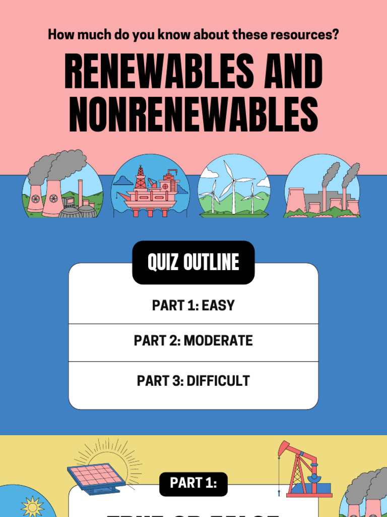 Renewable and Non Renewable Quiz | PDF | Fuels | Energy Development
