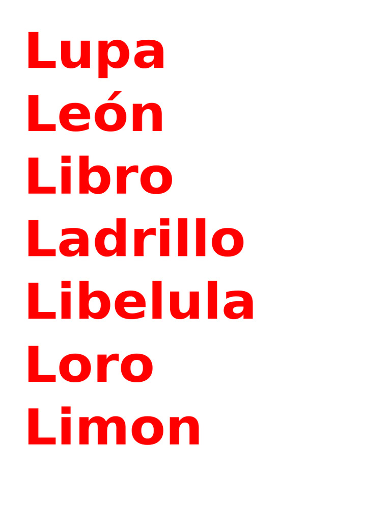 Palabras Con L | PDF