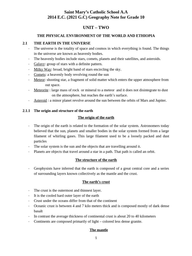 2014 Geography For Grade 10 | PDF | Rock (Geology) | Igneous Rock