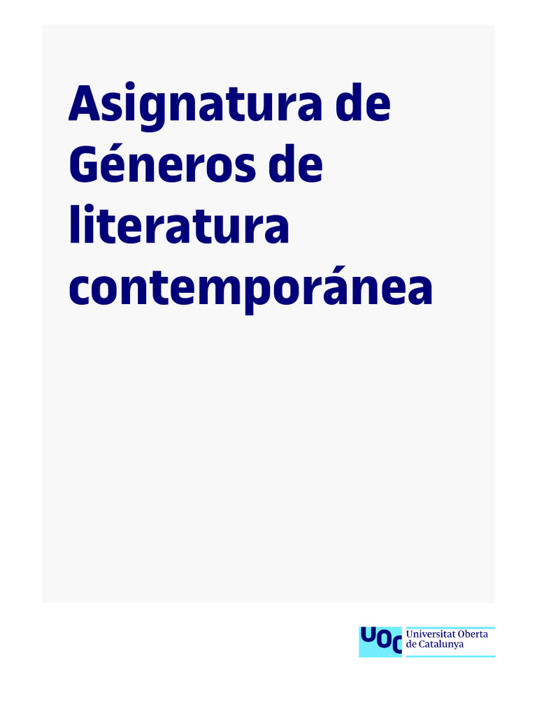 Géneros Literatura Contemporánea | PDF | Computadora de escritorio ...