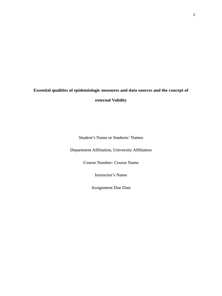Sample 3 | PDF | Epidemiology | Validity (Statistics)