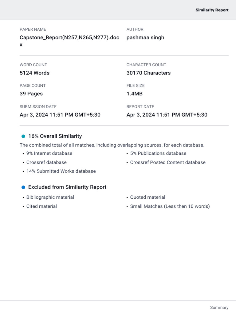 Capstone Report (N257, N265, N277) | PDF | Statistical Classification ...