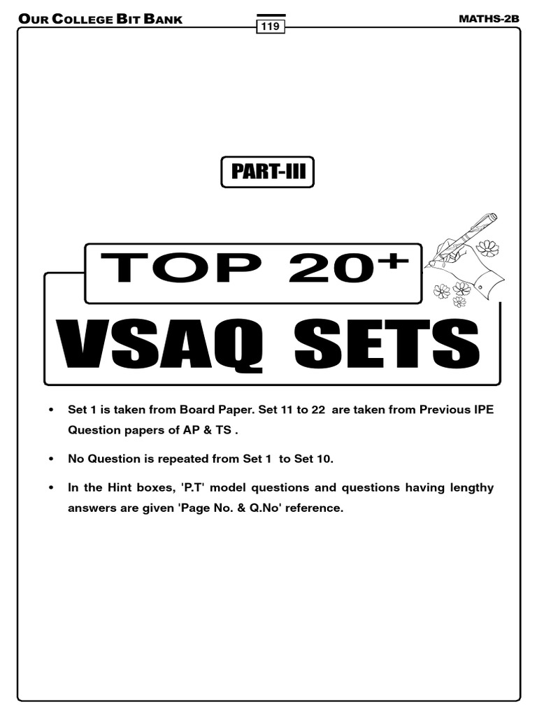 MATHS-2B (EM) (VSAQ'S SETS) | PDF | Circle | Algebraic Geometry