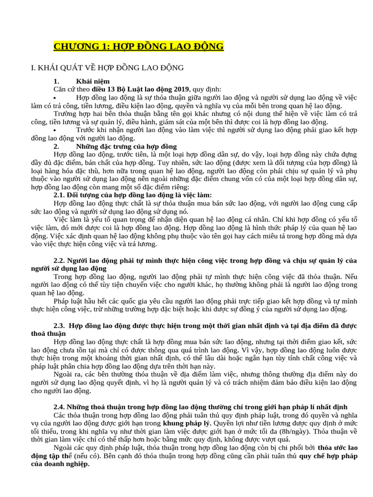 Chương 1: H P Đ NG Lao Đ NG | PDF