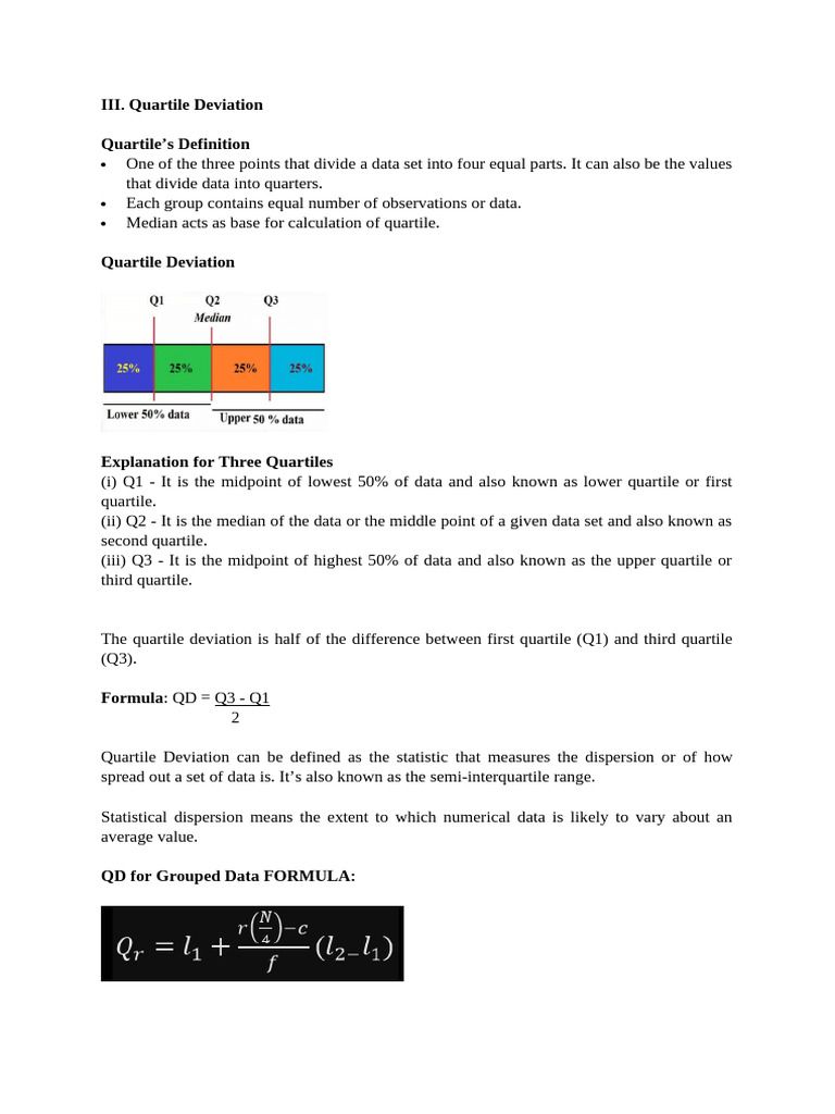 Understanding Quartile Deviation Explained | PDF