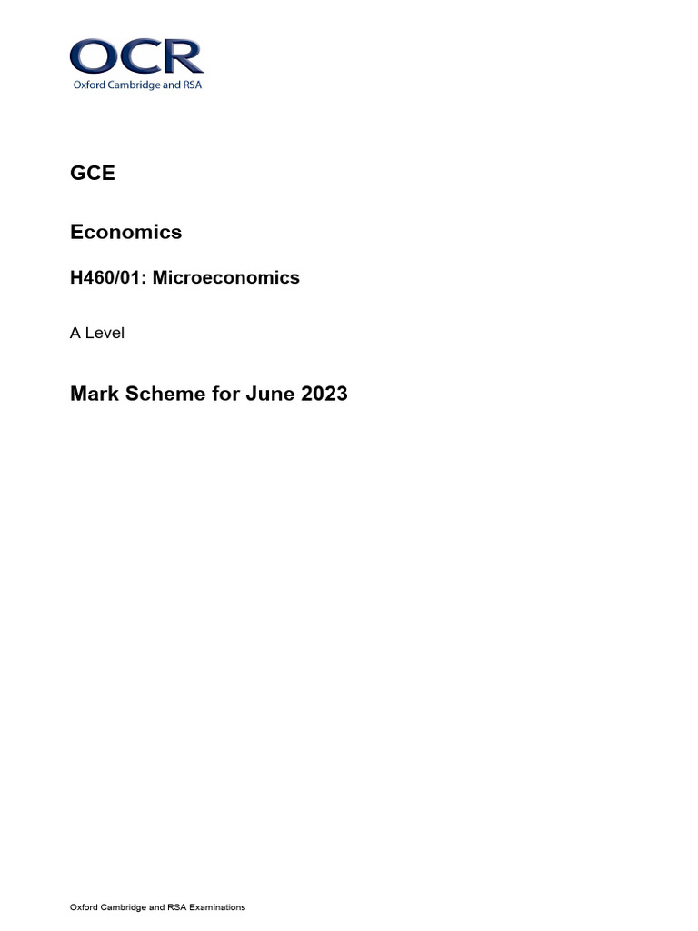 OAEC32703968 Mark Scheme Microeconomics | PDF | Labour Economics ...