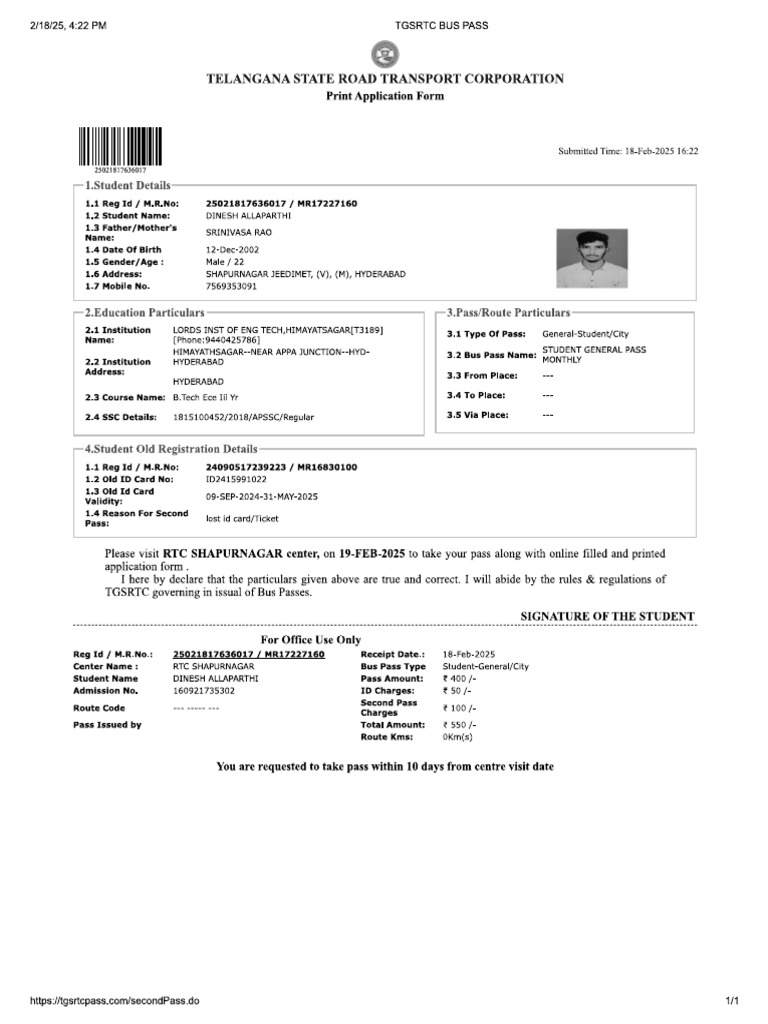 Bus Pass | PDF
