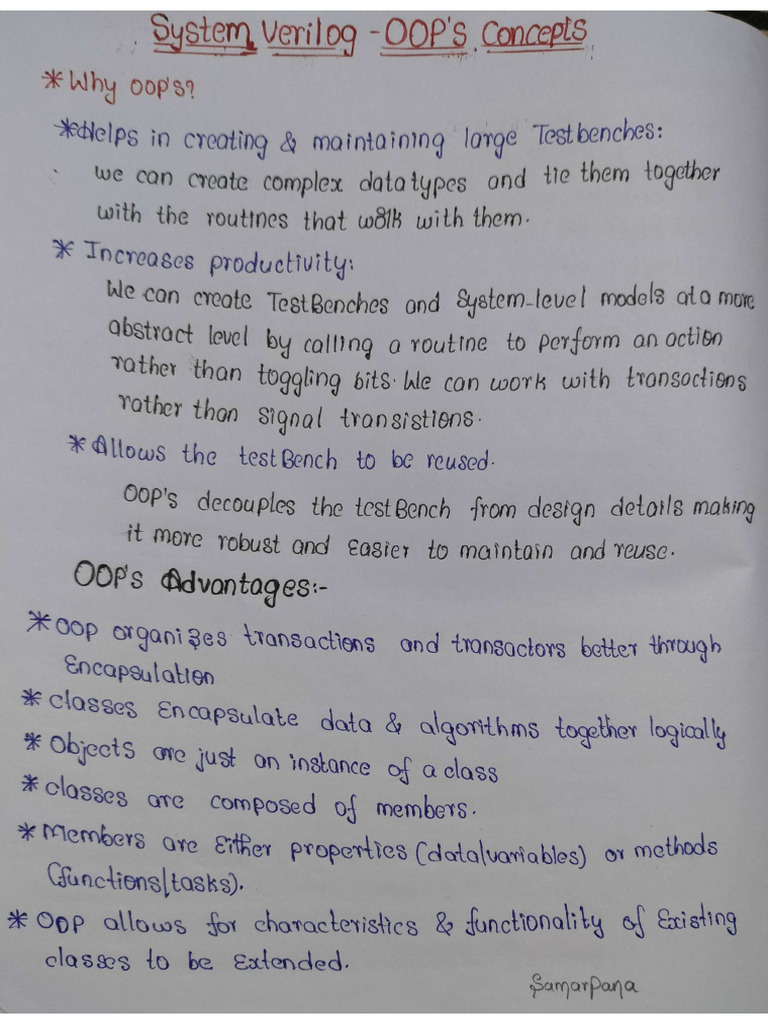 System Verilog OOPs Concept - 1 | PDF