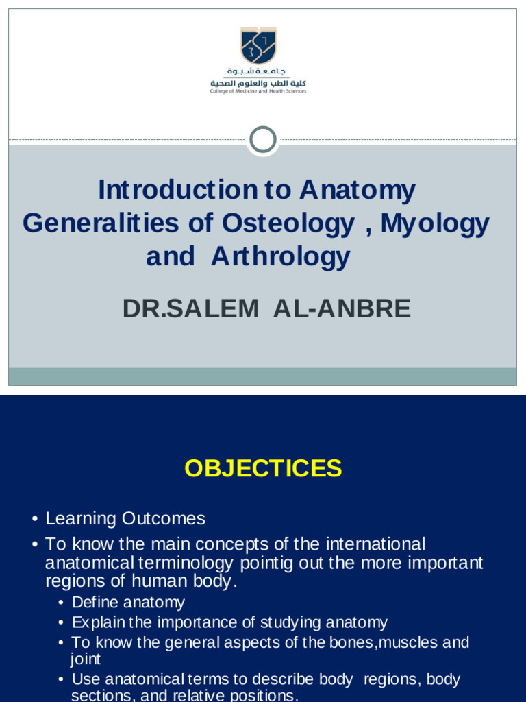 Introduction to Anatomy Dr.salem_compressed | PDF | Anatomical Terms Of Motion | Anatomical ...