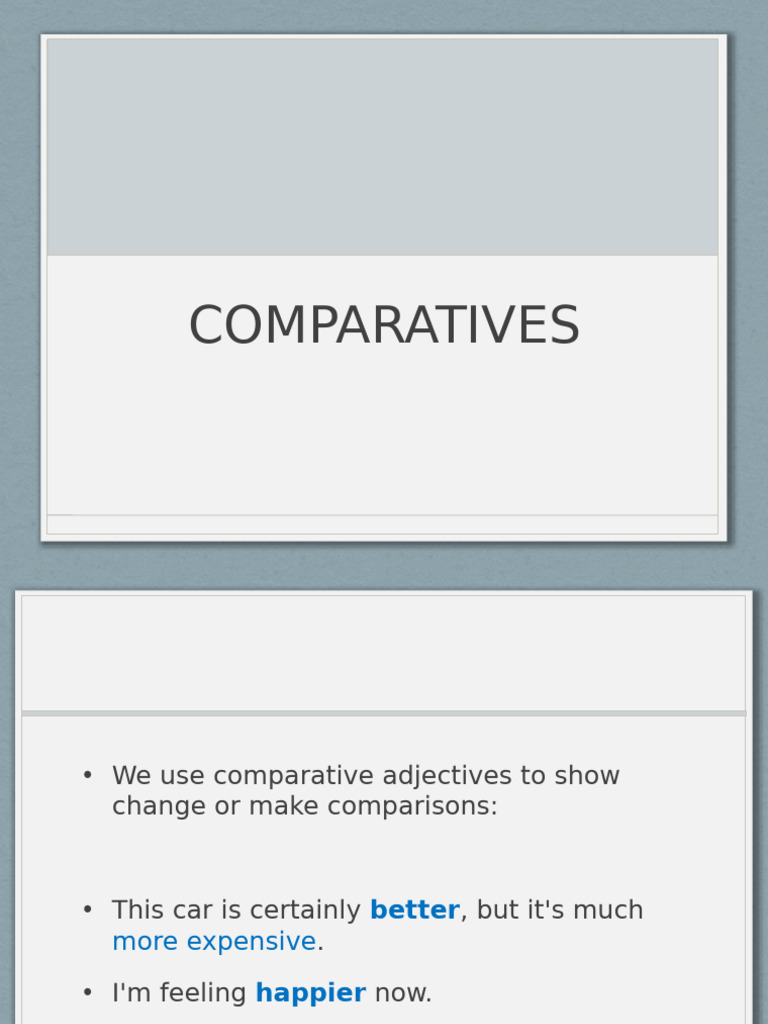 Comparatives Adjectives | PDF | Linguistic Morphology | Language Families