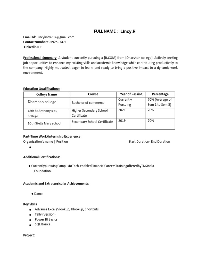 Resume Template PDF | PDF