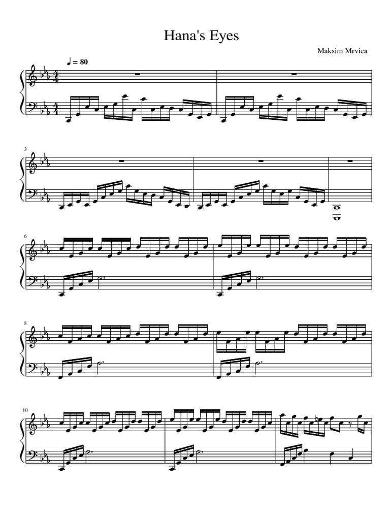 Maksim Mrvica: Hana's Eyes | PDF | Musical Forms | Elements Of Music