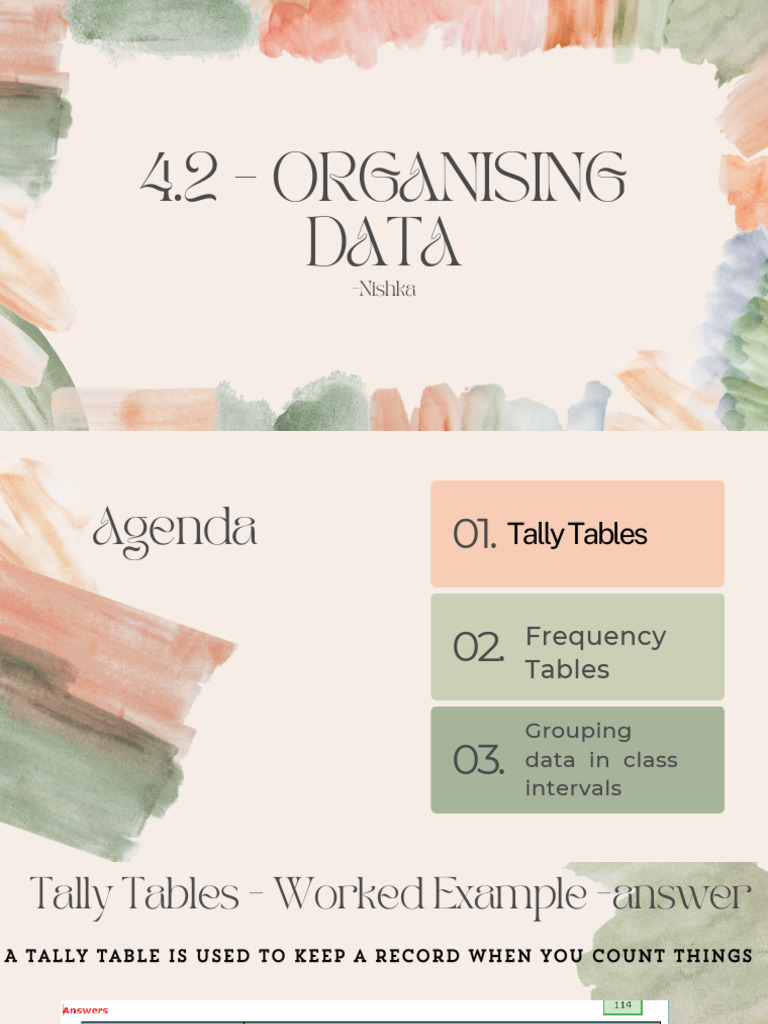 4.2 - Organising Data | PDF