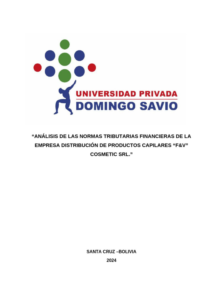 Análisis de Las Normas Tributarias Financieras de La Empresa ...