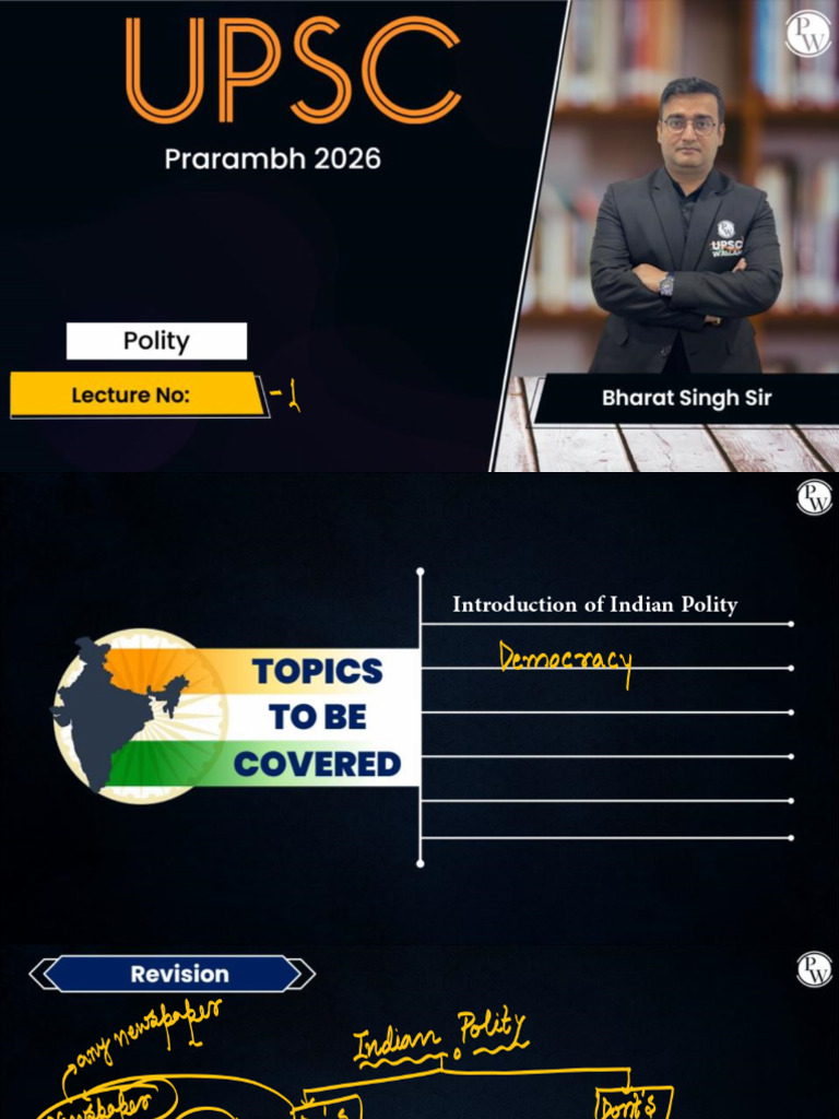 Polity 01 - Class Notes - UPSC Prarambh 2026 (Polity) | PDF