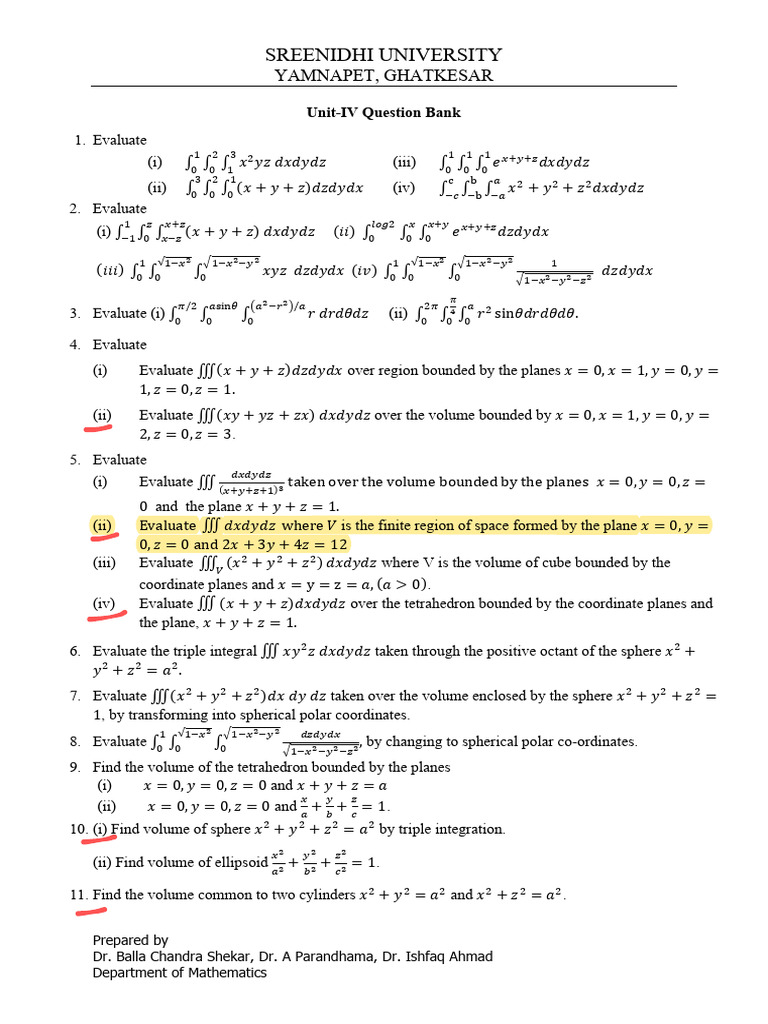 Advanced Calculus Problems | PDF | Sphere | Space