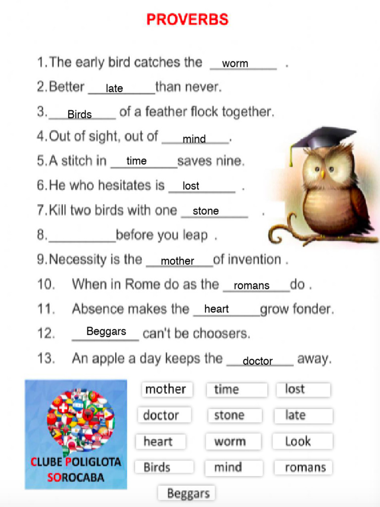 Proverbs Exercise | PDF